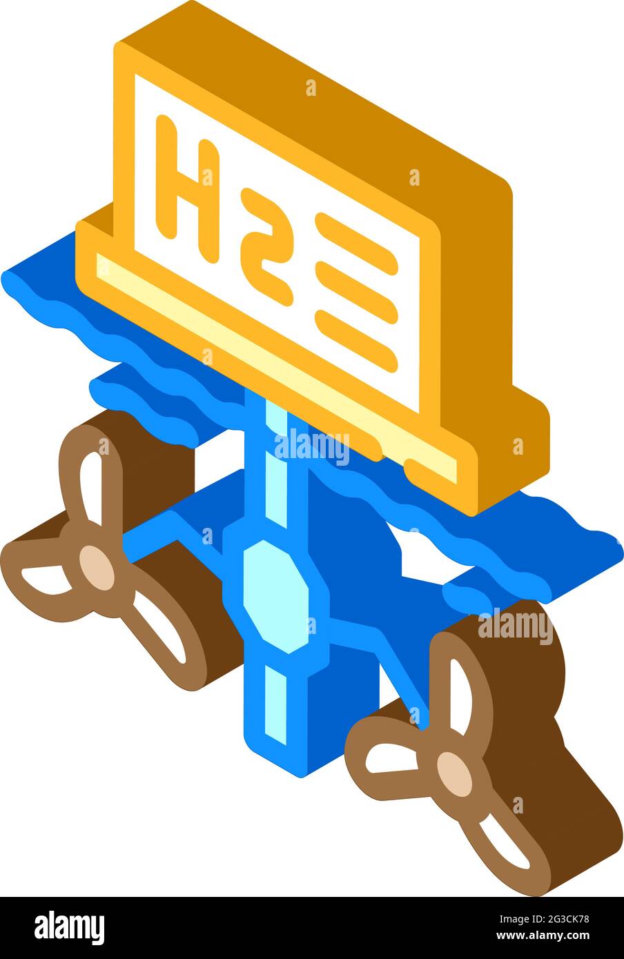 floatage station for hydrogen production isometric icon vector ...