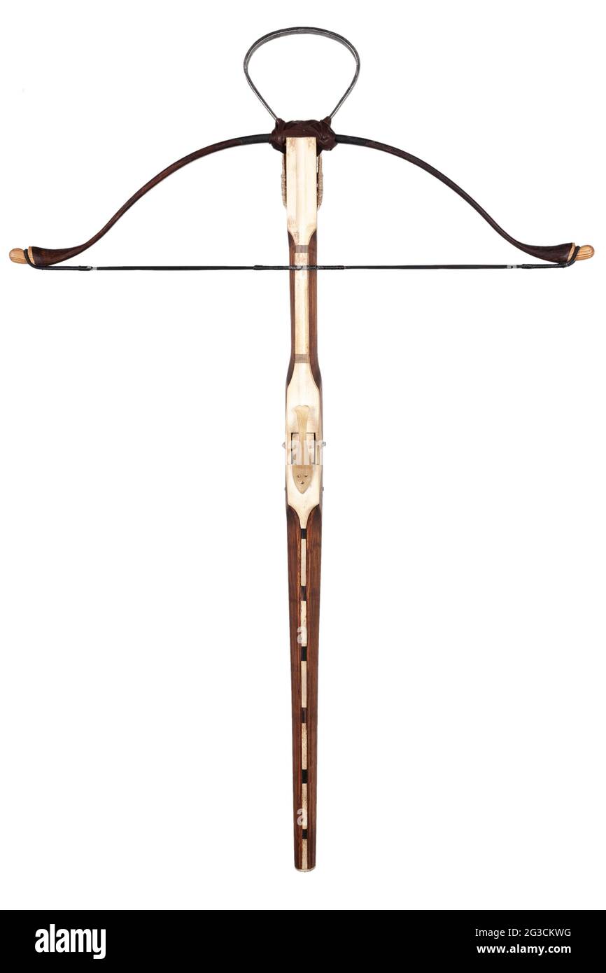 vintage medieval crossbow isolated on white background Stock Photo - Alamy