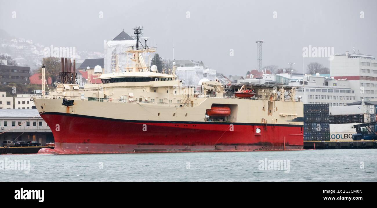 Bergen, Norway - November 16, 2017: Vessel Ramform Vanguard. Norwegian ...