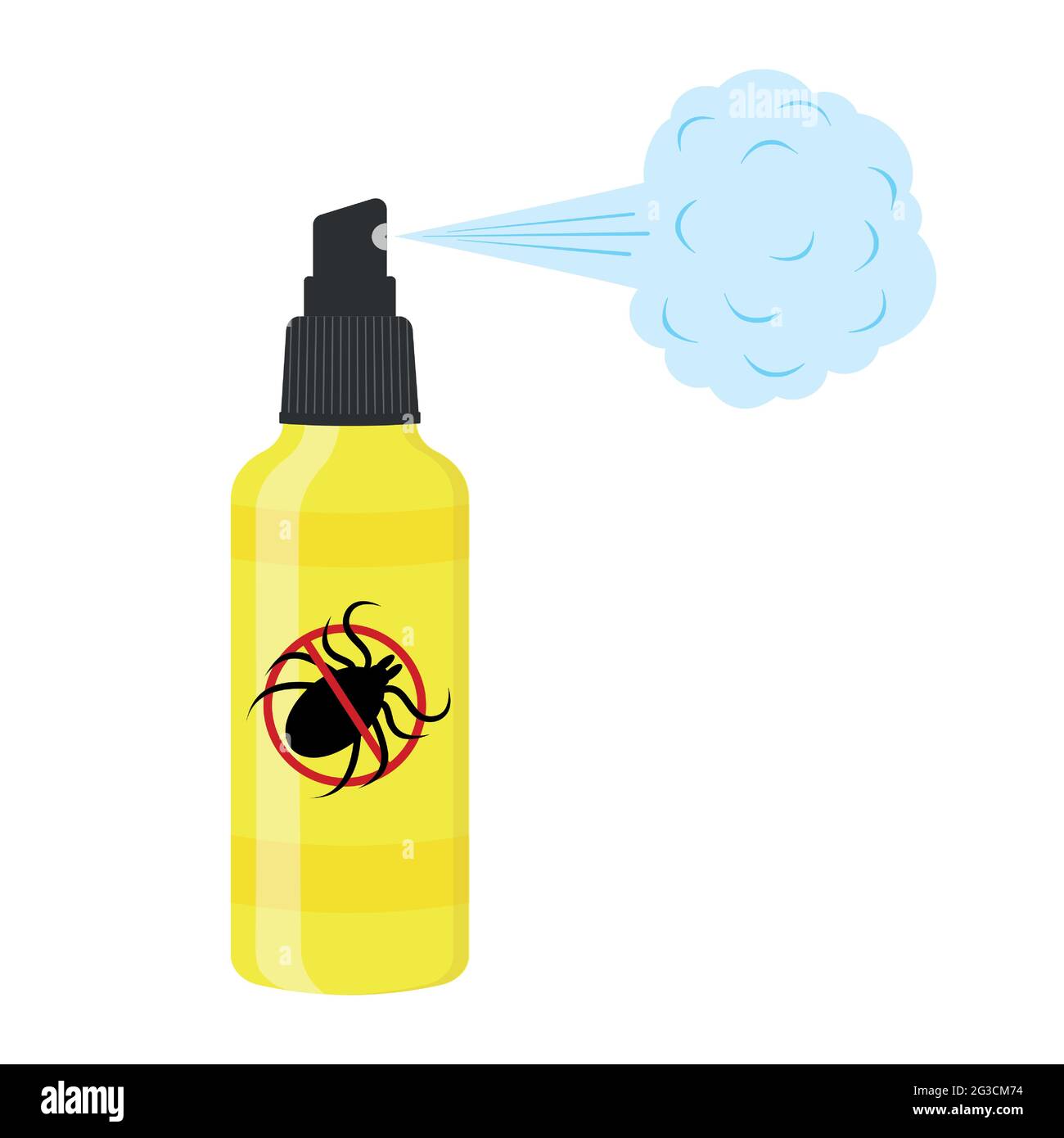 Insect repellent lotion with spray steam and killing mite sign. Anti ...