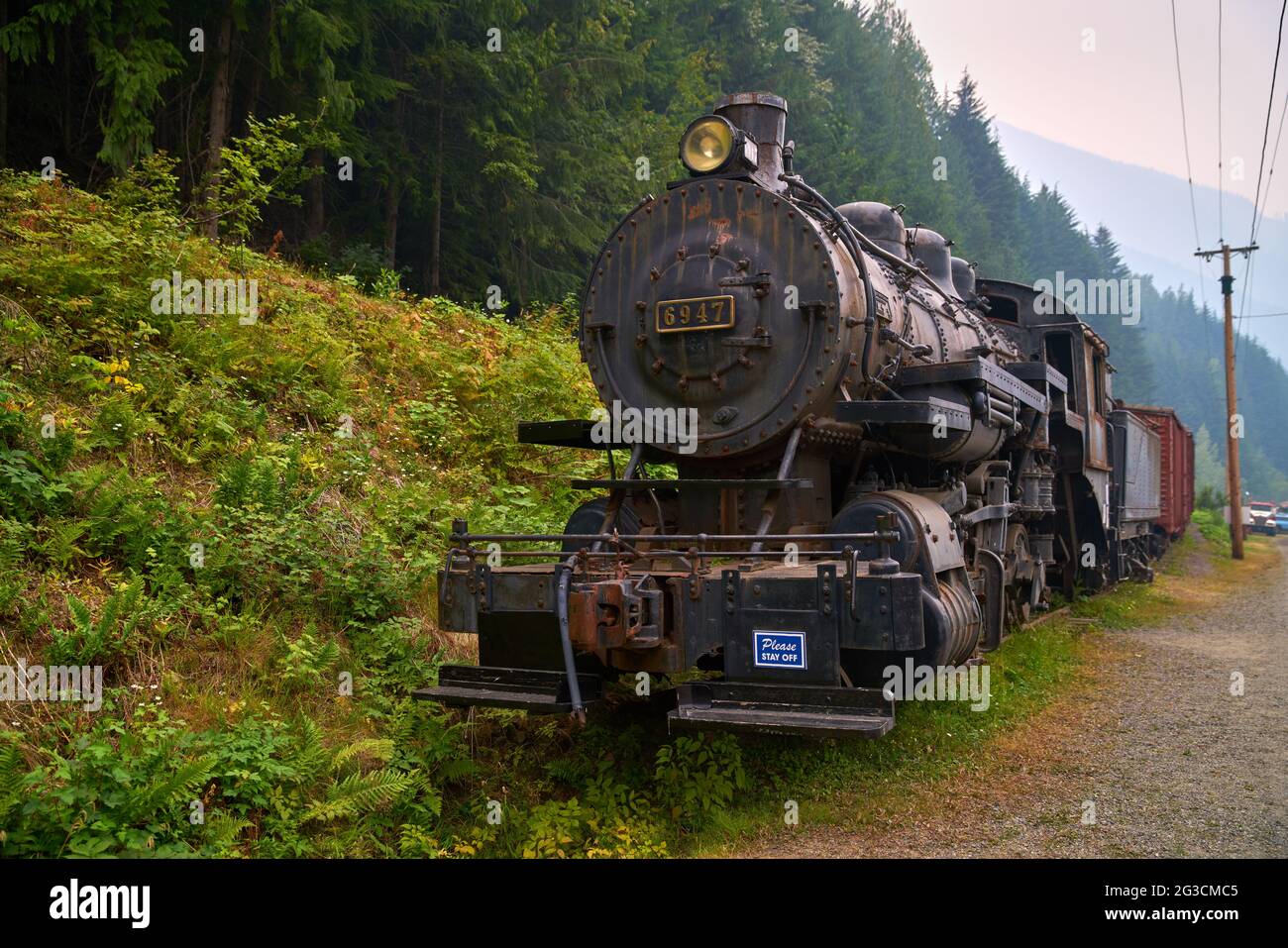 Sandon, British Columbia, Canada - August 24, 2018. CPR Steam Engine ...