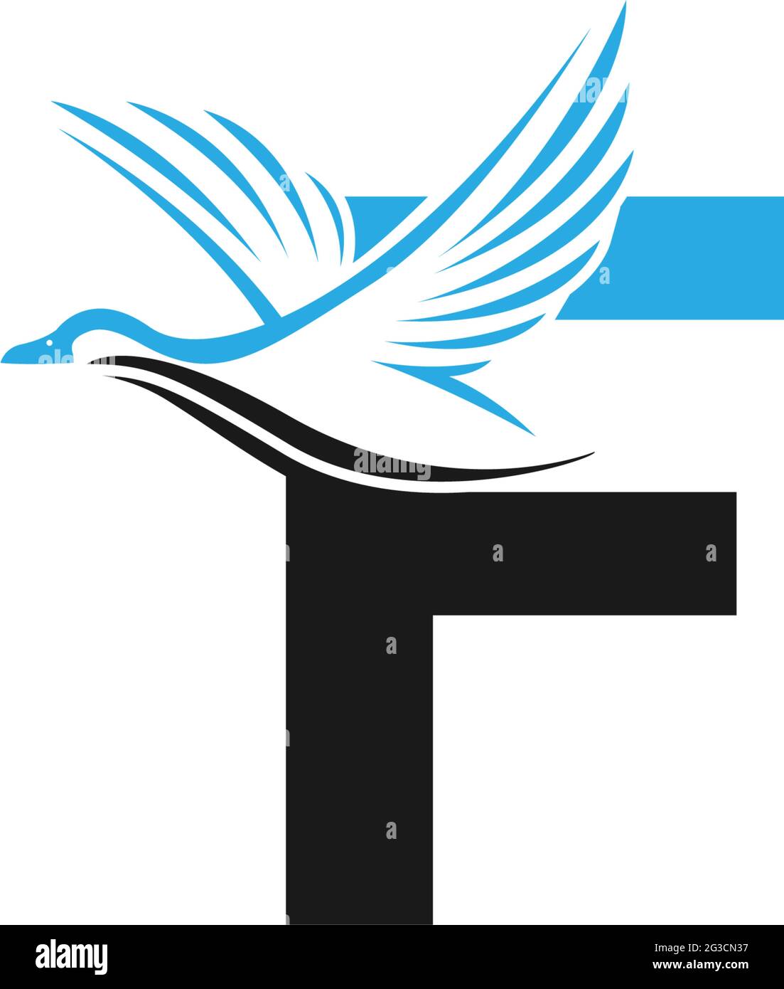 Letter F with duck icon logo design illustration vector Stock Vector ...