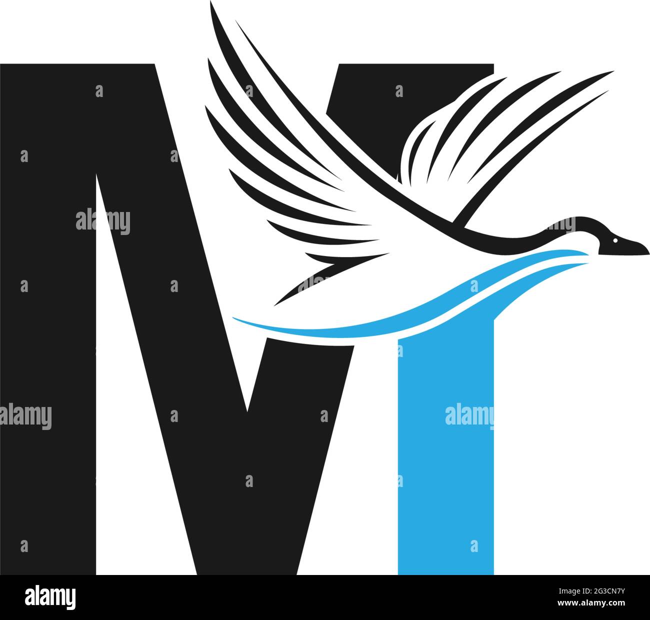 Letter M with duck icon logo design illustration vector Stock Vector ...