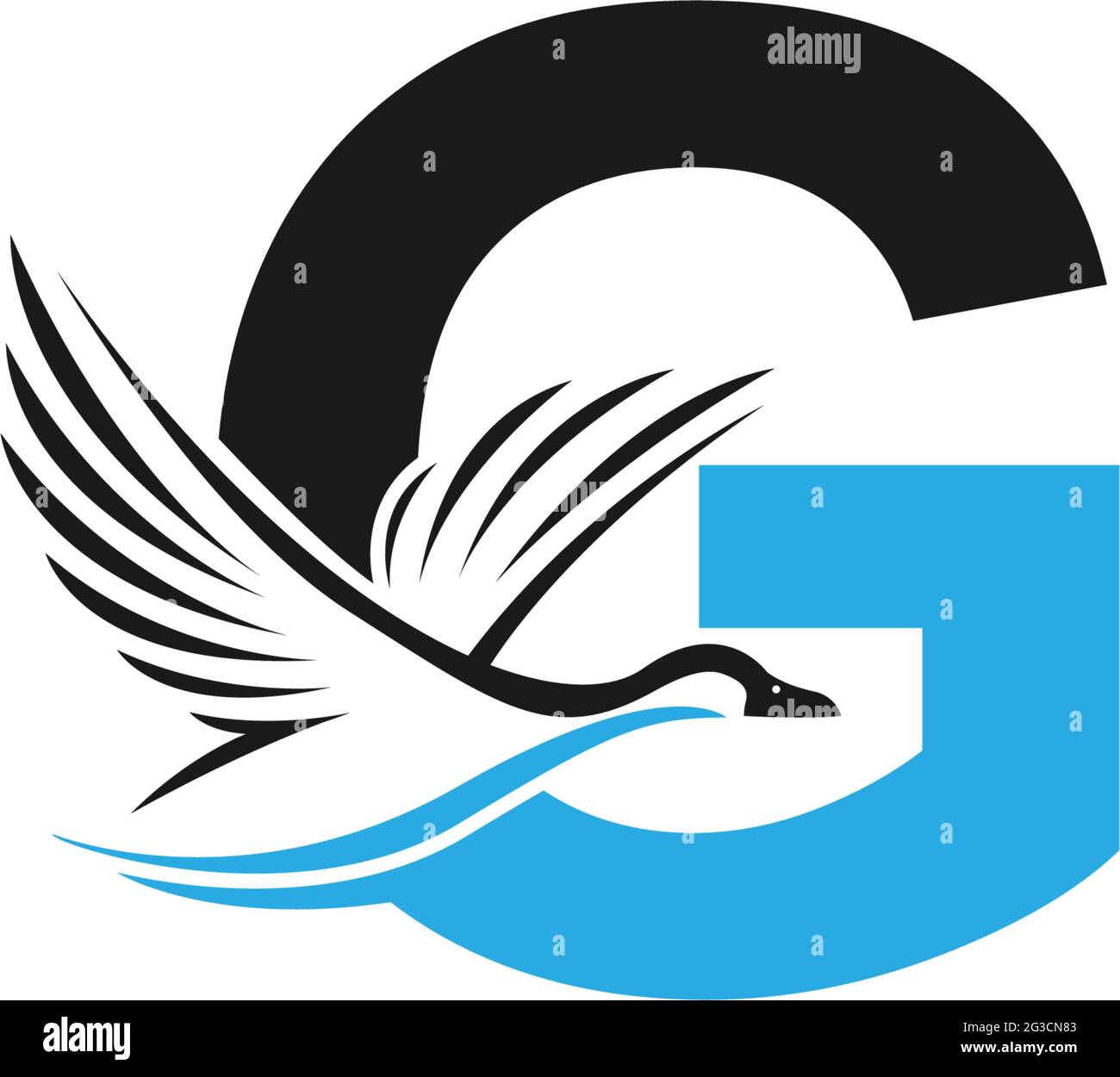 Letter G with duck icon logo design illustration vector Stock Vector ...