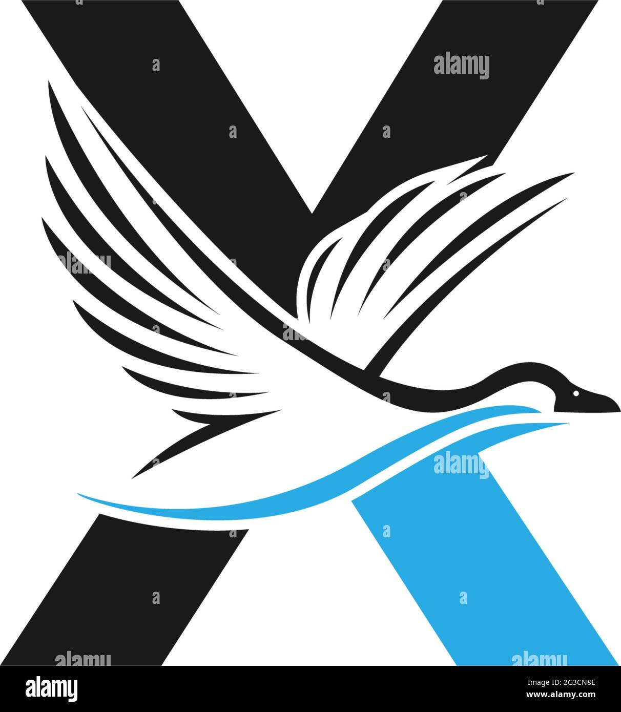 Letter X with duck icon logo design illustration vector Stock Vector ...