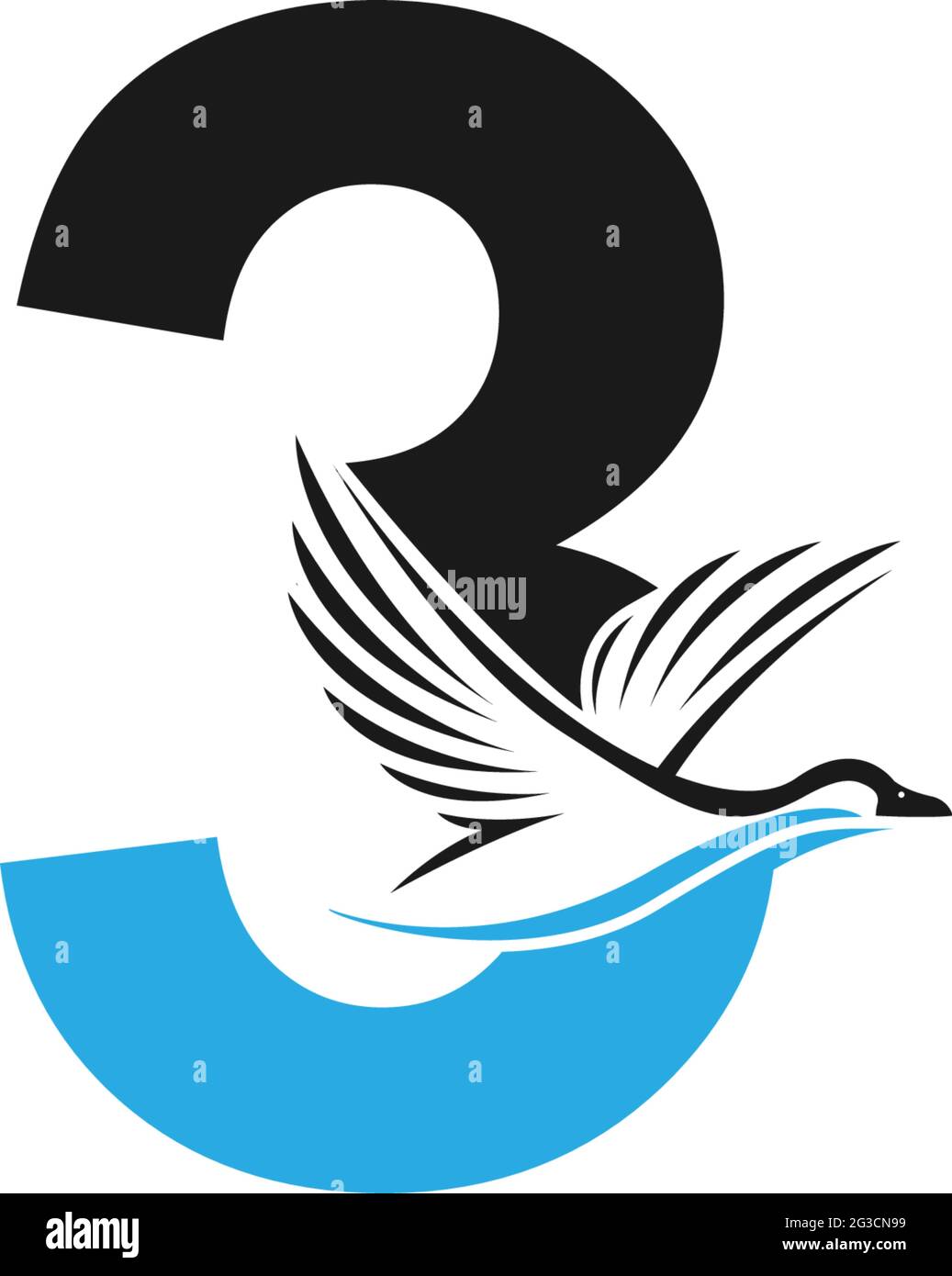 Number 3 with duck icon logo design illustration vector Stock Vector ...