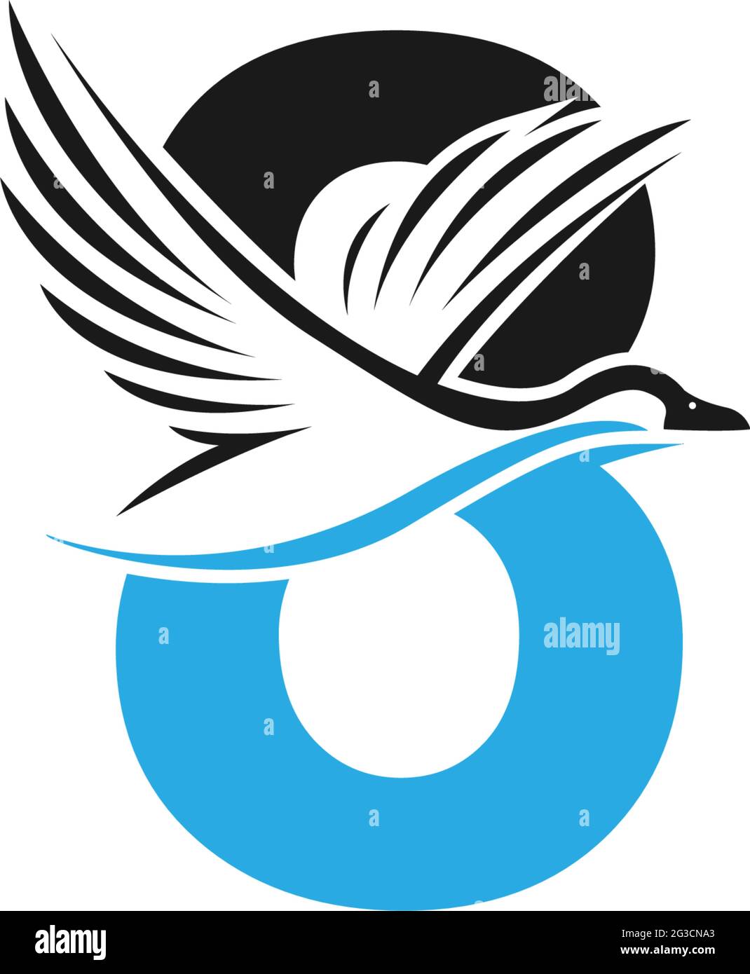 Number 8 with duck icon logo design illustration vector Stock Vector ...