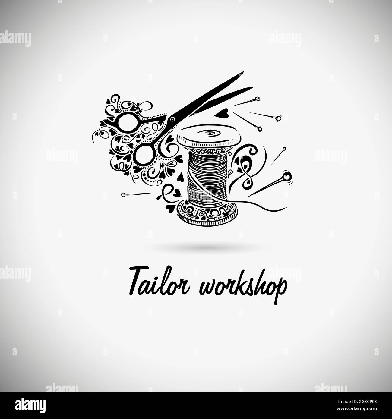 Spool of thread abstract. Tailor workshop. Vector illustration Stock ...