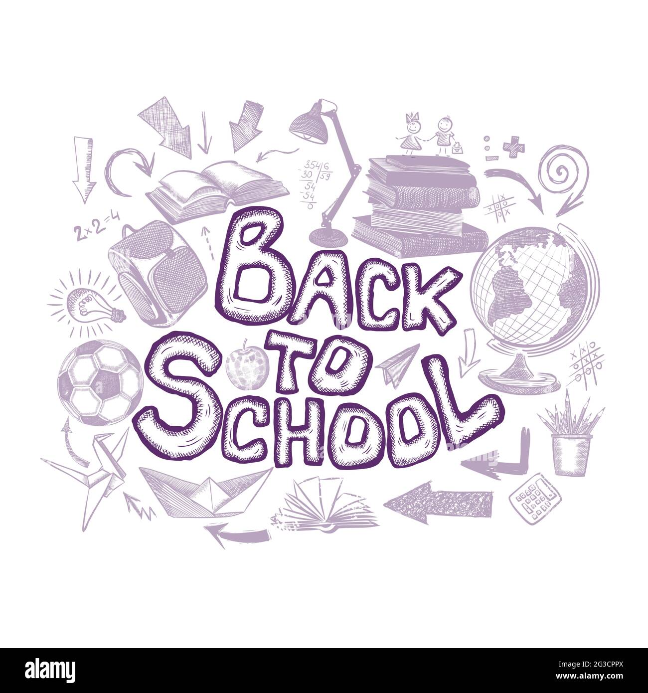 Back to school pen drawing. Vector illustration Stock Vector Image ...