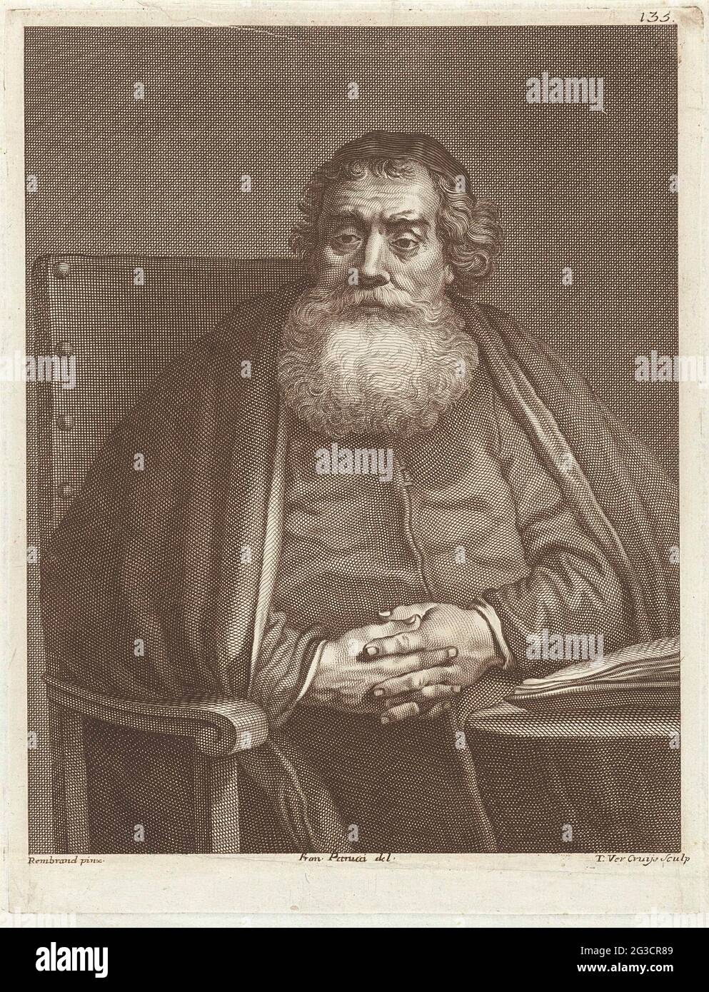 Sitting man with beard. Sitting man (rabbi) with beard, with folded ...