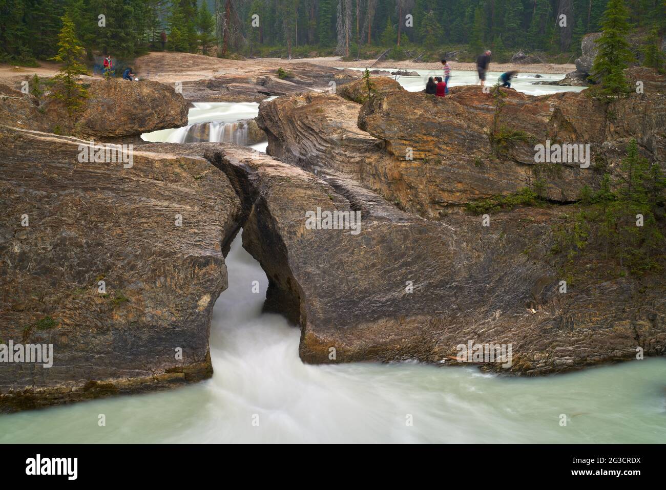 Natural Bridge Yoho National Park BC. Turbulent rapids at the Natural ...