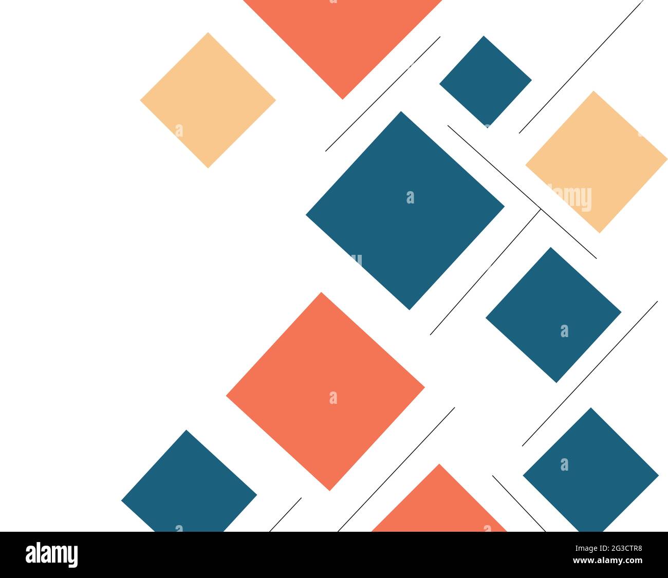 Minimal geometric background with geometry. Dynamic squares and lines ...