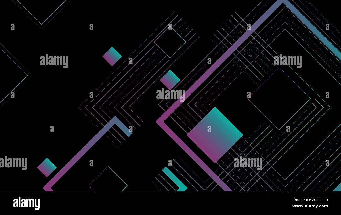 Minimal geometric background with geometry. Dynamic squares and lines ...