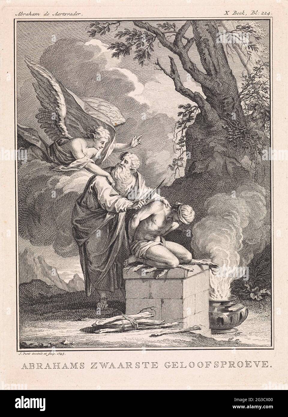 Sacrifice of Abraham; Abrahams heaviest belief test. Abraham raises his ...