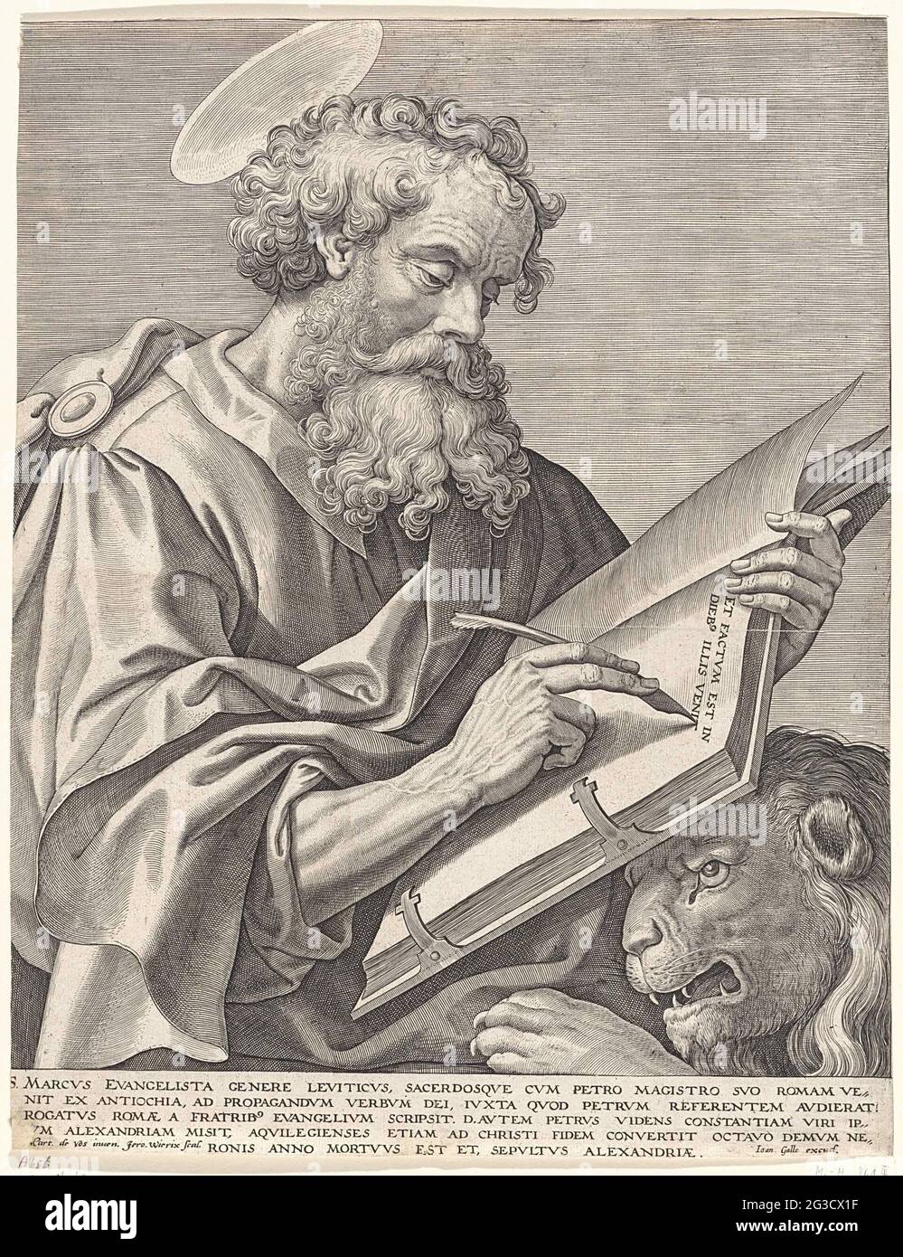 Evangelist Marcus; Four evangelists. The Evangelist Marcus writes his ...