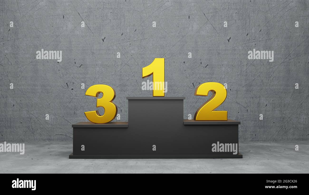 winners podium illustration , 3d rendering Stock Photo - Alamy