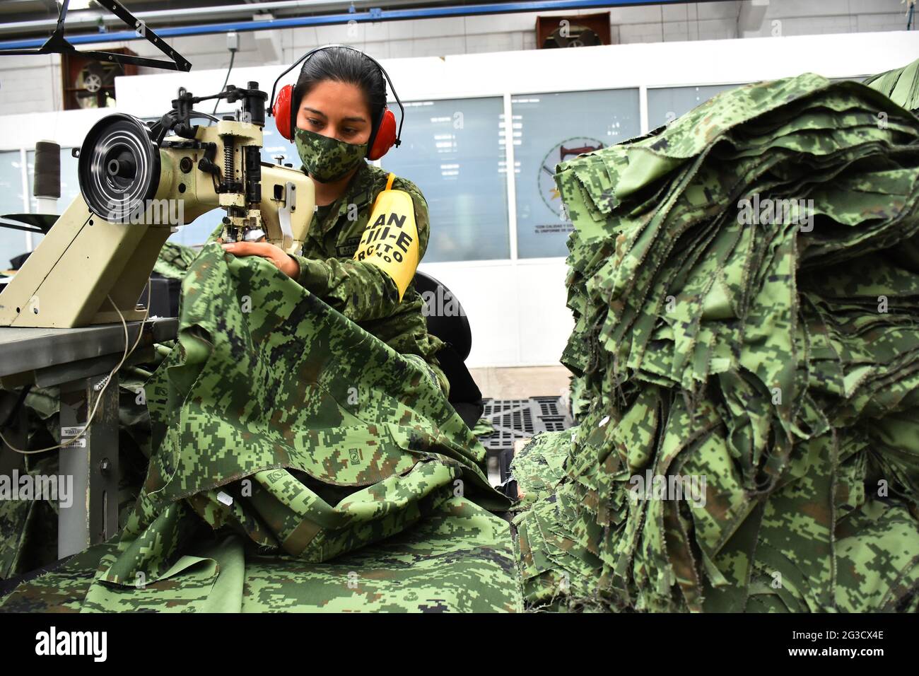 MEXICO CITY, MEXICO - JUNE 15: A military manufactures uniforms for ...