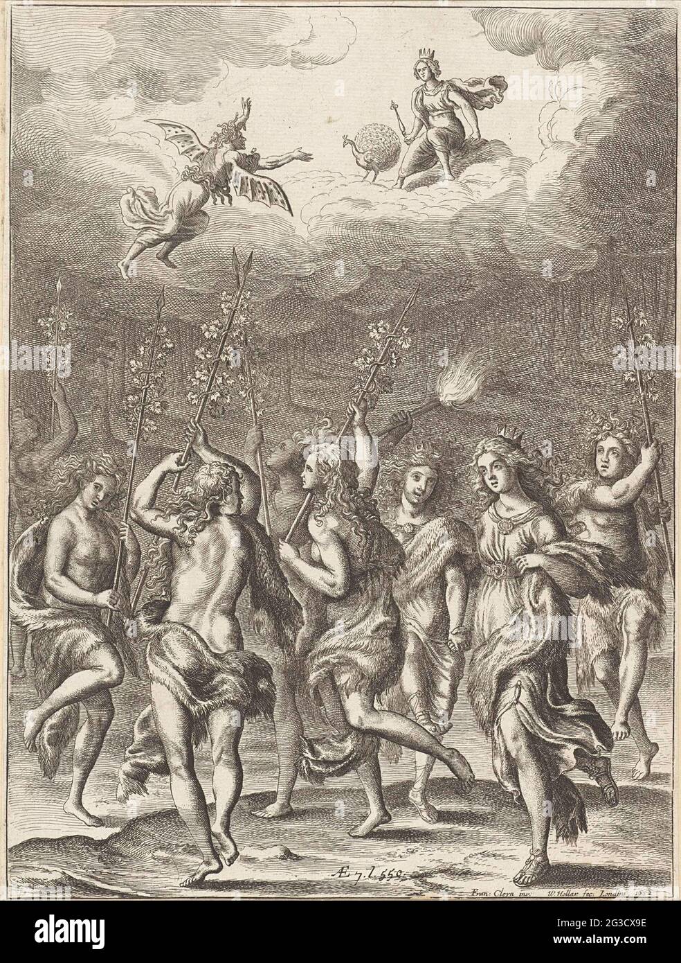 Queen Amata and her daughter Lavinia dancing with the bacchants ...