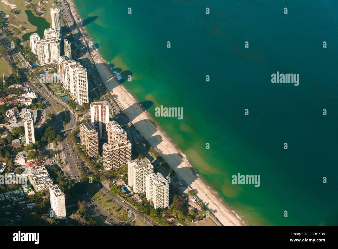 Aerial View of Condo Buildings in Front of the Sao Conrado Beach in Rio ...