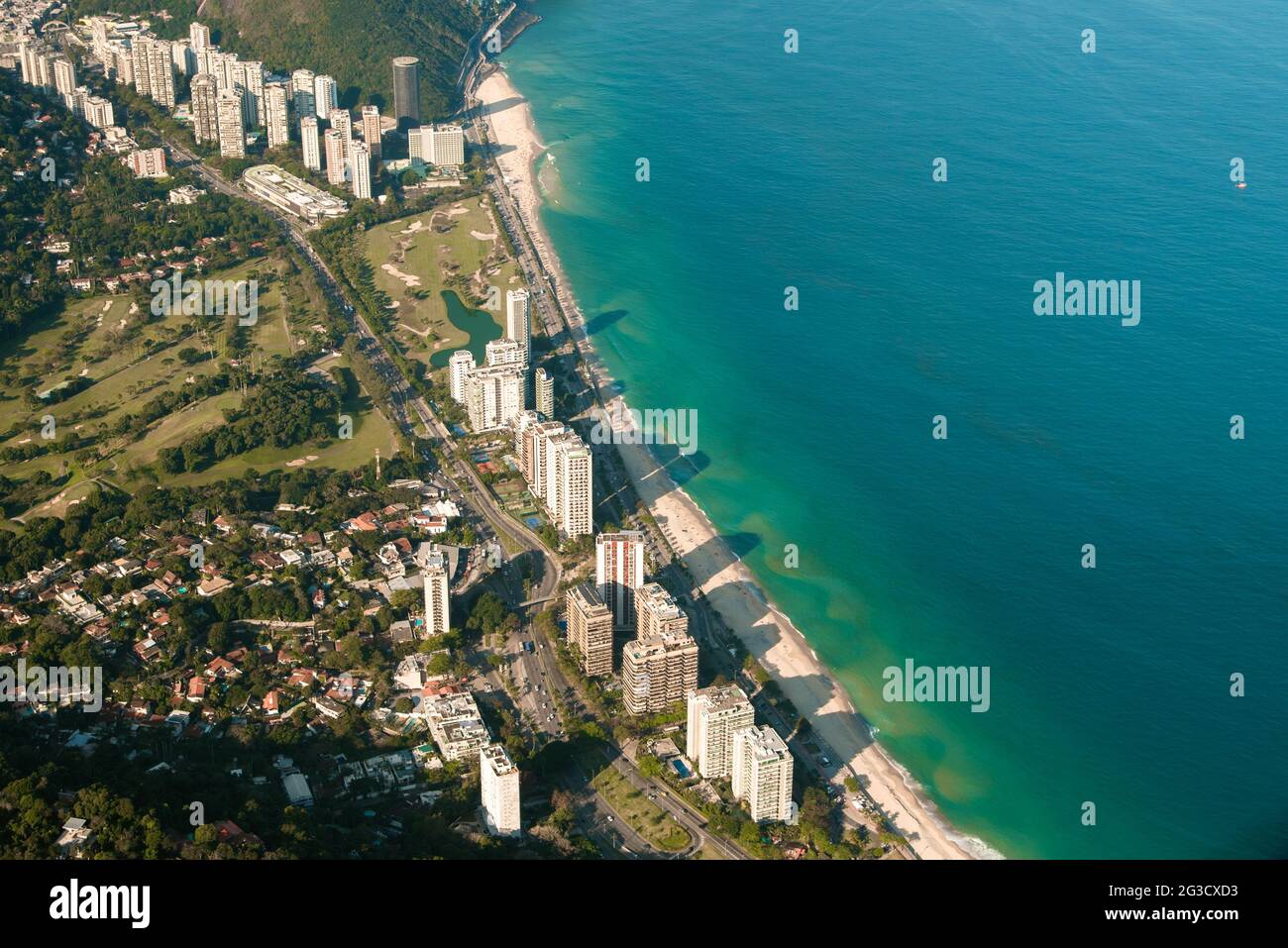 Aerial View of Condo Buildings in Front of the Sao Conrado Beach in Rio ...