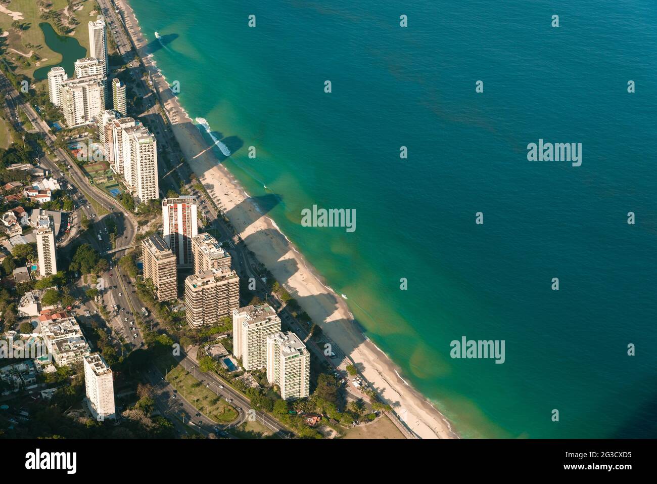 Aerial View of Condo Buildings in Front of the Sao Conrado Beach in Rio ...