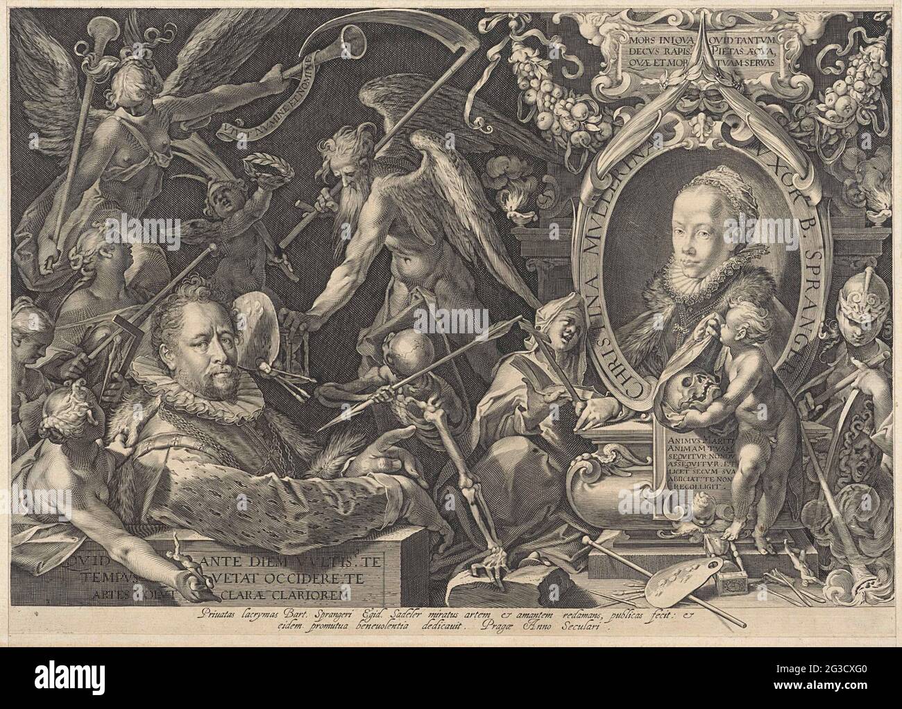 Allegorian portrait of Bartholomeus Spranger and his wife Christina ...