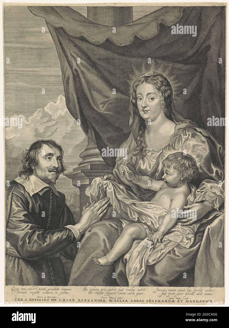 Maria and the Christ child worshiped by Cesare Alessandro Scaglia ...