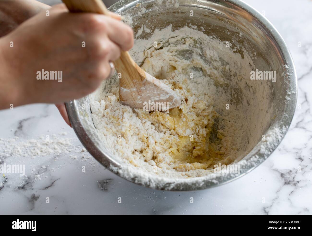 Mixing Bowl Flour Wooden Spoon High Resolution Stock Photography and ...
