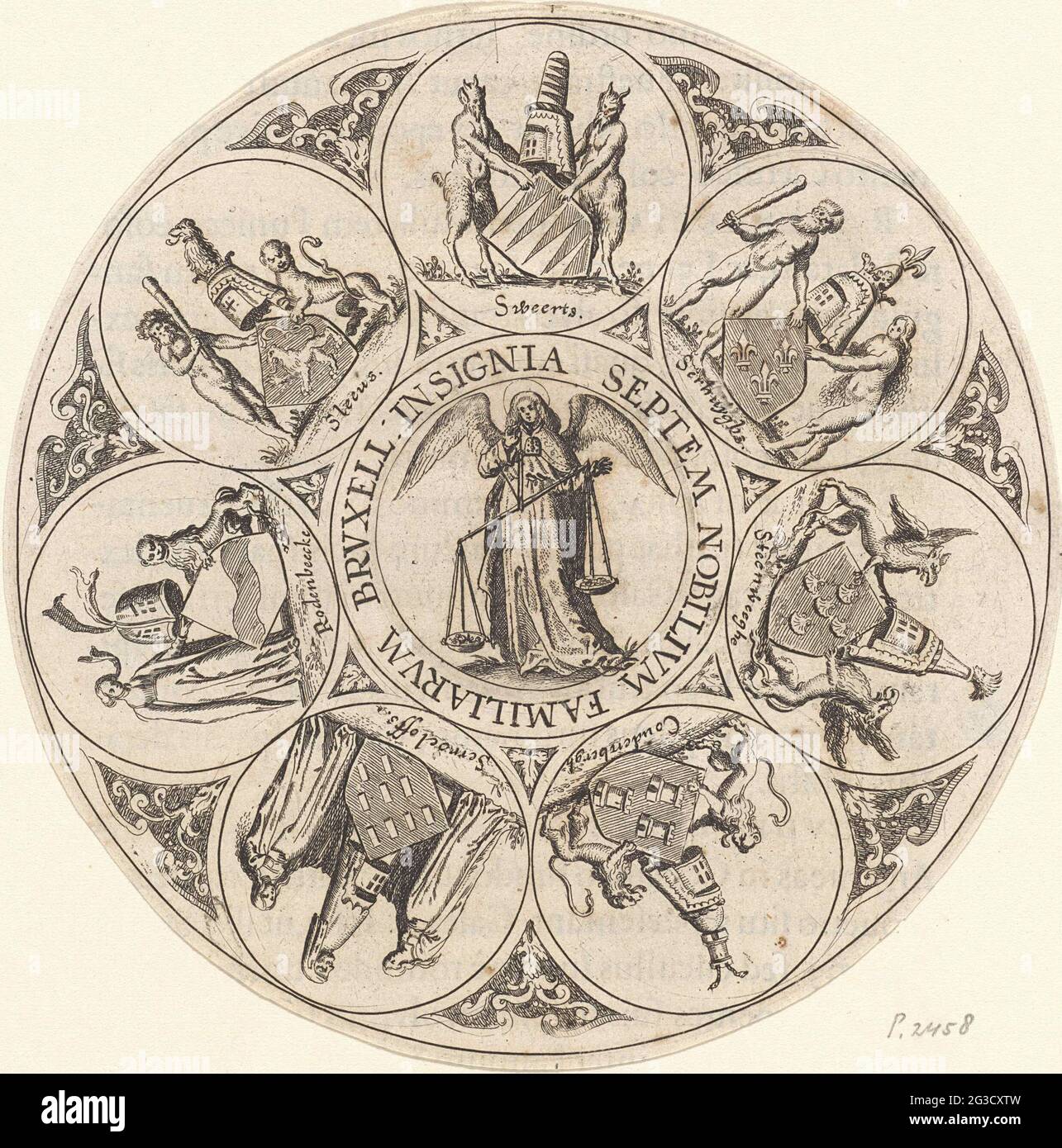 Weapons of seven Brussels nobles; September Nobilium Familiarum Bruxell ...