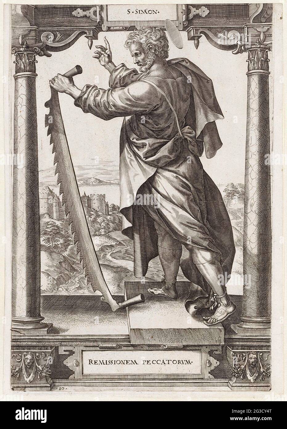 H. Simon Zelotes; S. Simon; Christ and the twelve apostles, and H ...