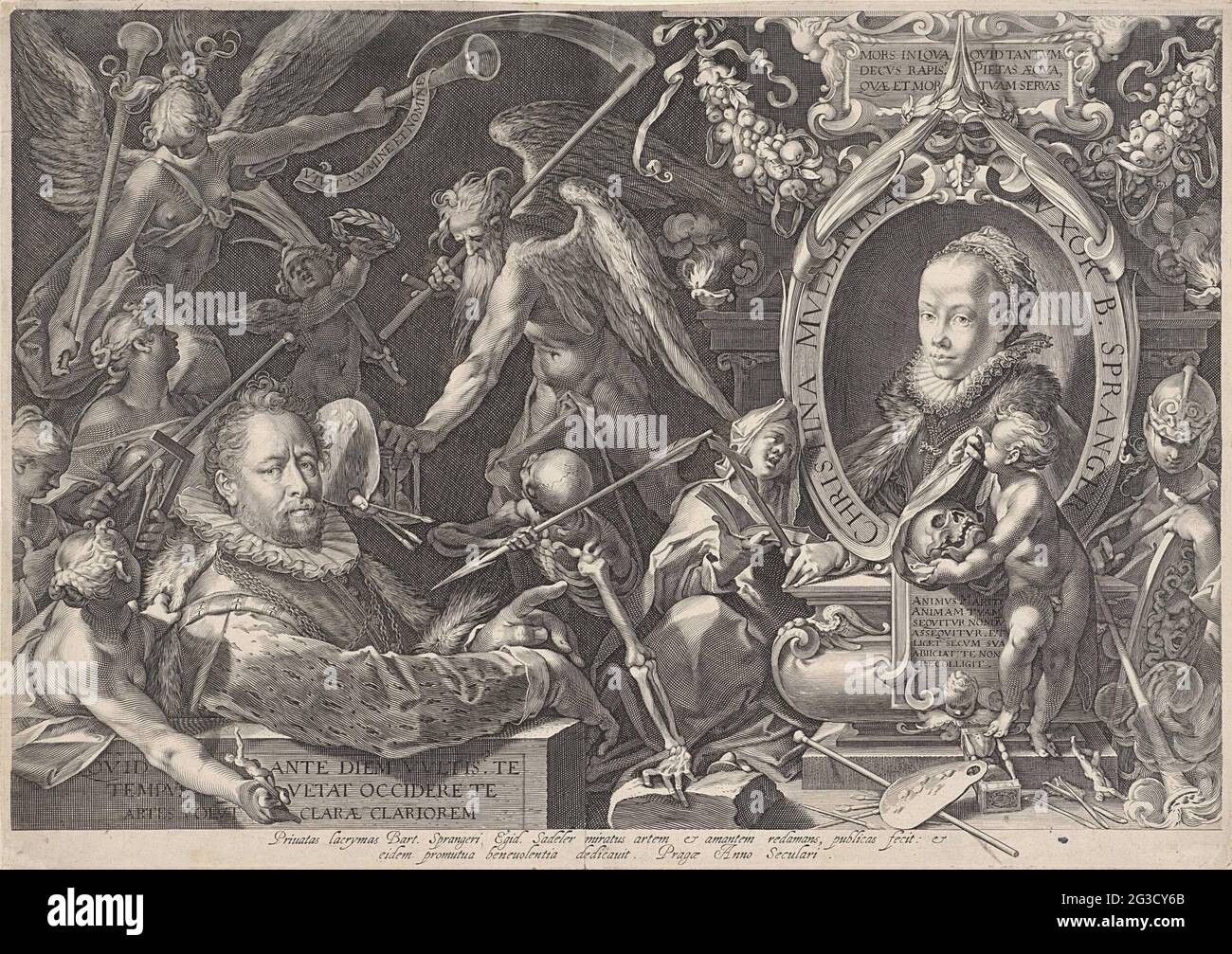 Allegorian portrait of Bartholomeus Spranger and his wife Christina ...