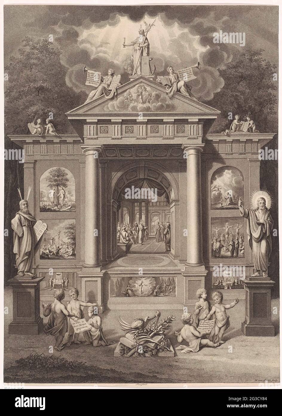 Temple with scenes from the old and New Testament. Temple with scenes ...