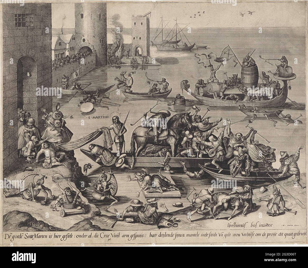 H. Martinus aboard a jester ship. H. Martinus is behind his horse on a ...