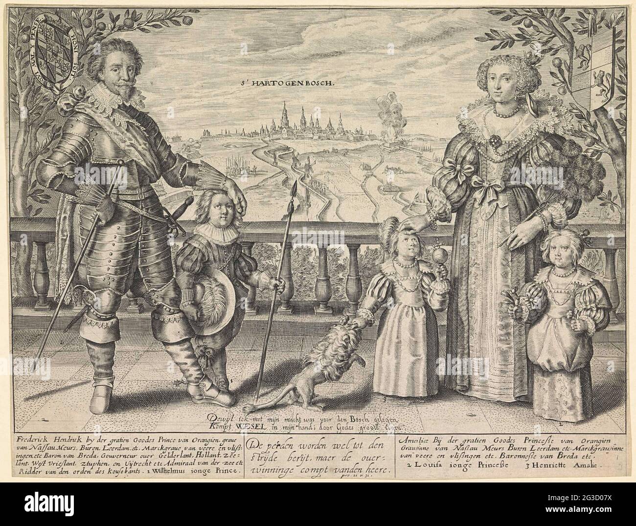 Family portrait of Frederik Hendrik, Prince of Orange, Amalia of Solms ...