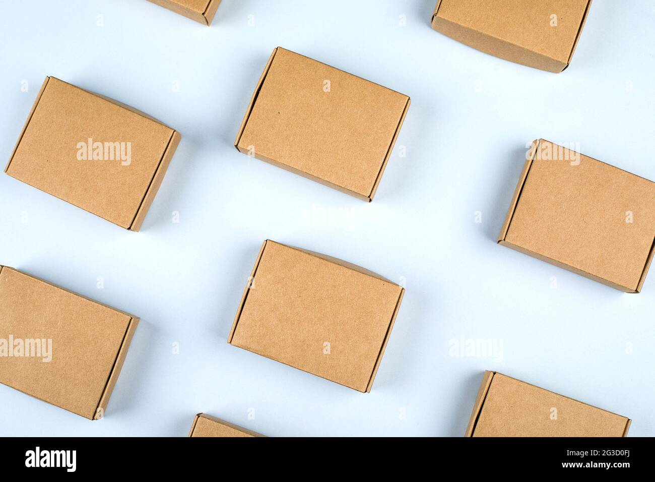 Paper boxes on light background. Top view, flat lay. Zero waste concept ...