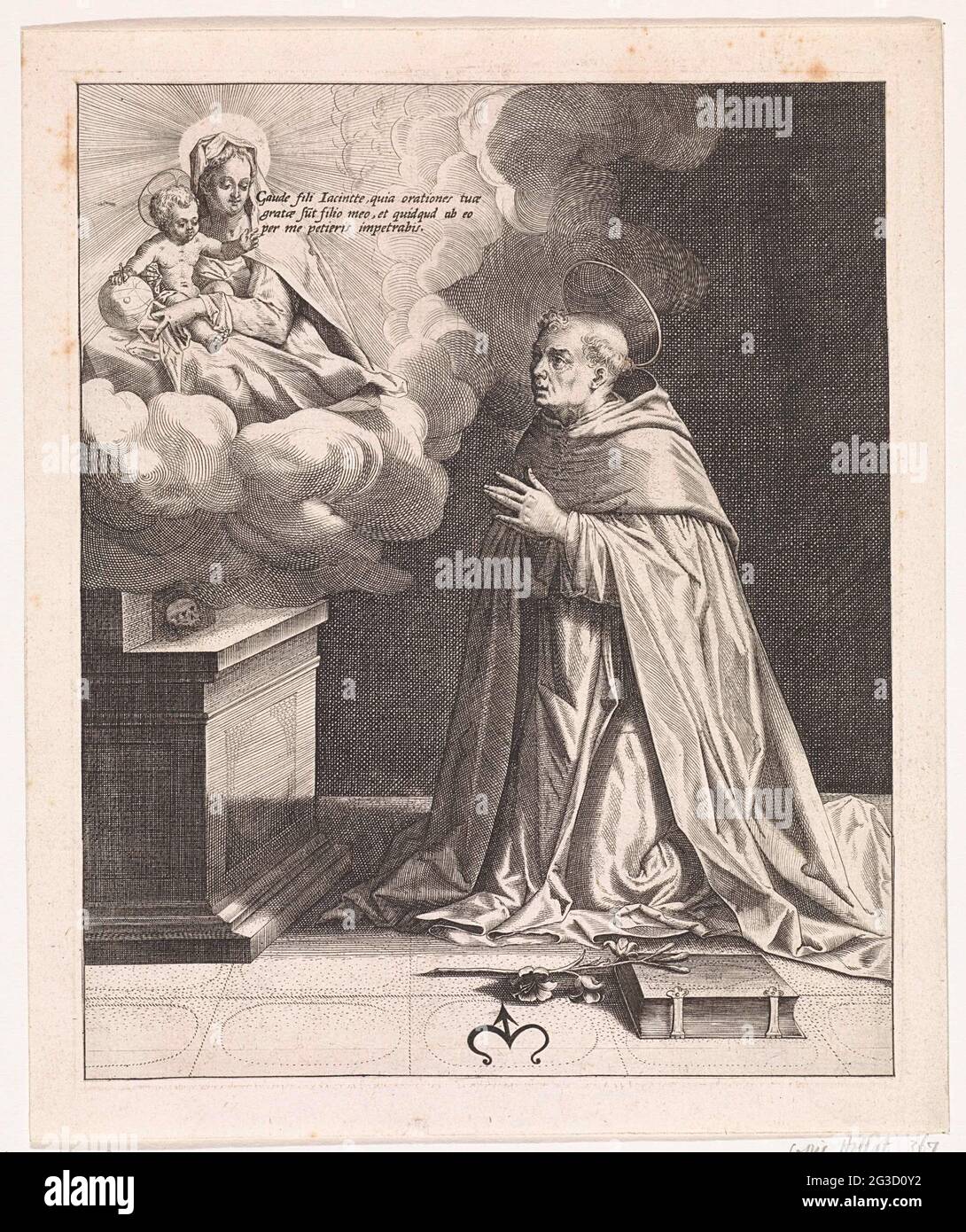 Saint Hyacinthus worship Maria with the Christ child. The H. Hyacinthus ...