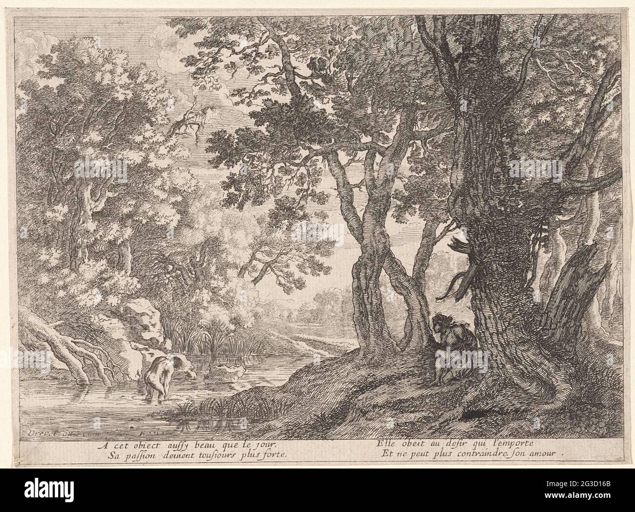 Salmacis and Hermaphrodite. Salmacis is under a tree, while ...