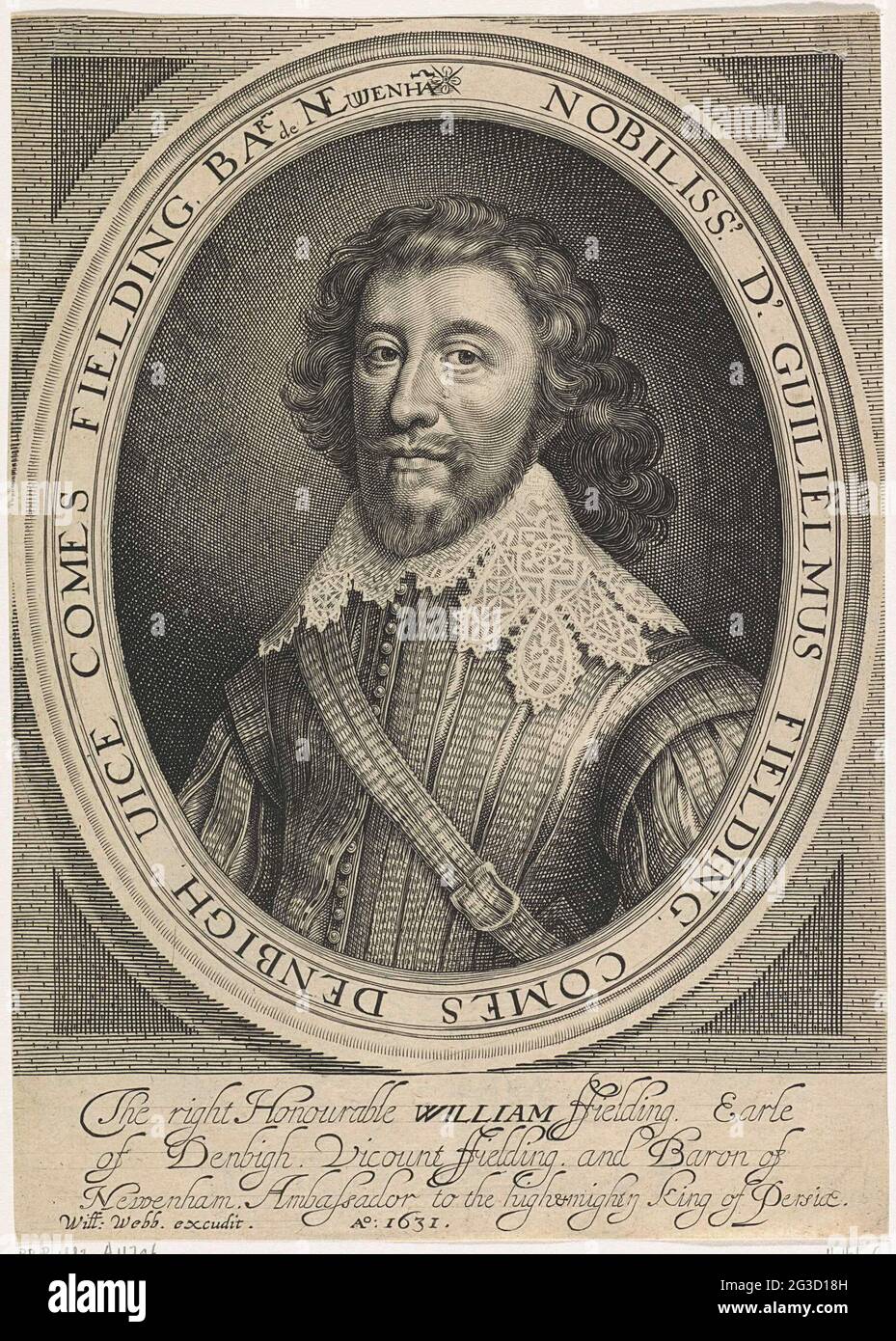 Portrait of William Fielding, 1st Count of Denbigh. Portrait of the ...