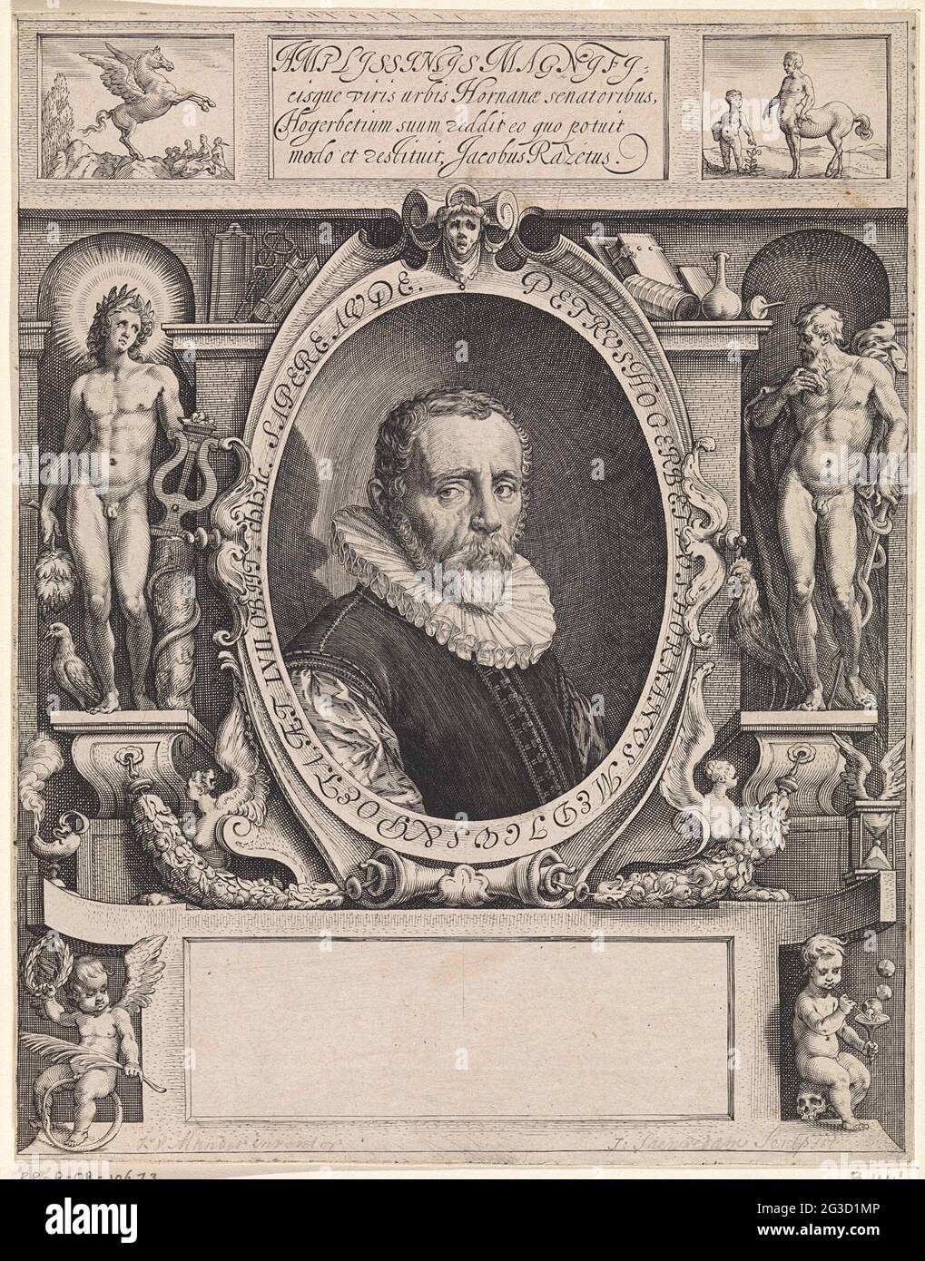 Portrait of Petrus Fighter. Bust to the right of the doctor and poet ...
