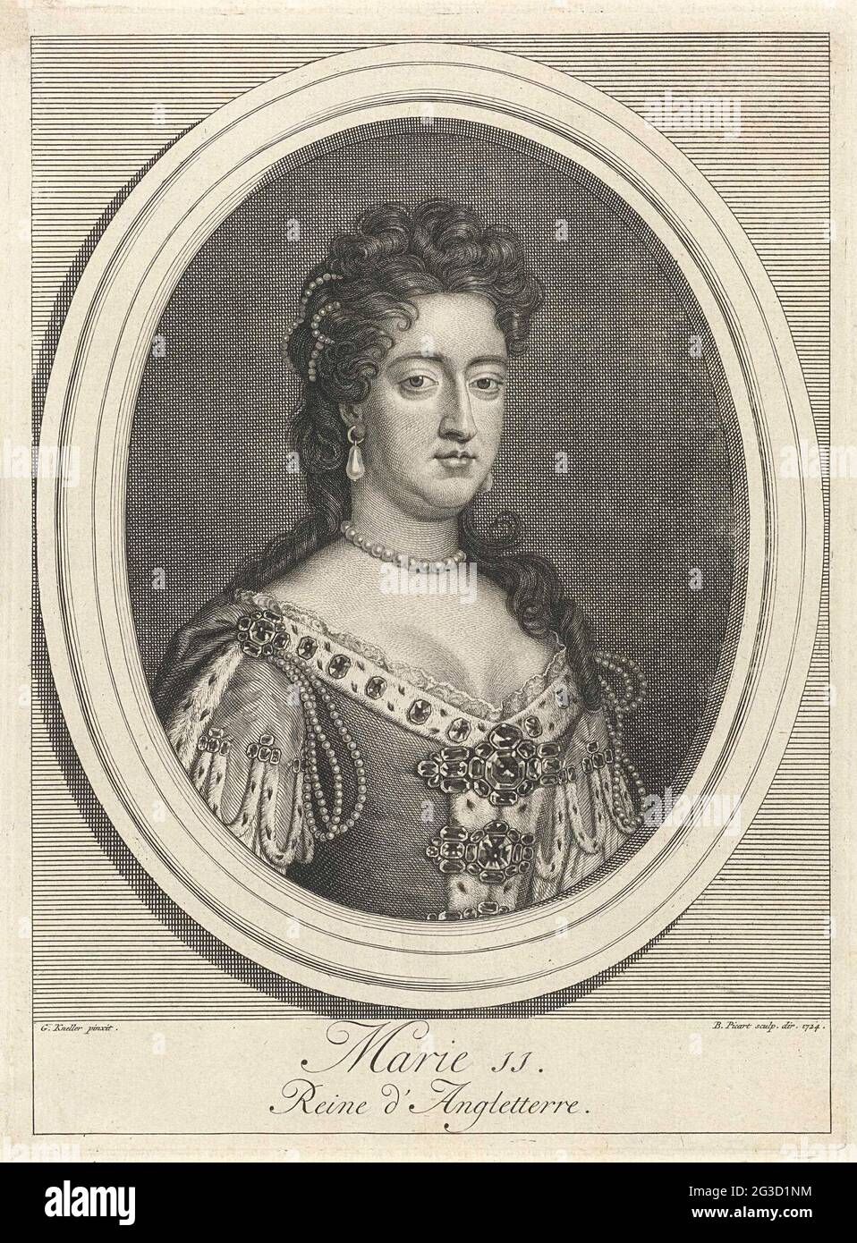 Portrait of Maria II Stuart. Portrait of Maria II in an oval. In the ...