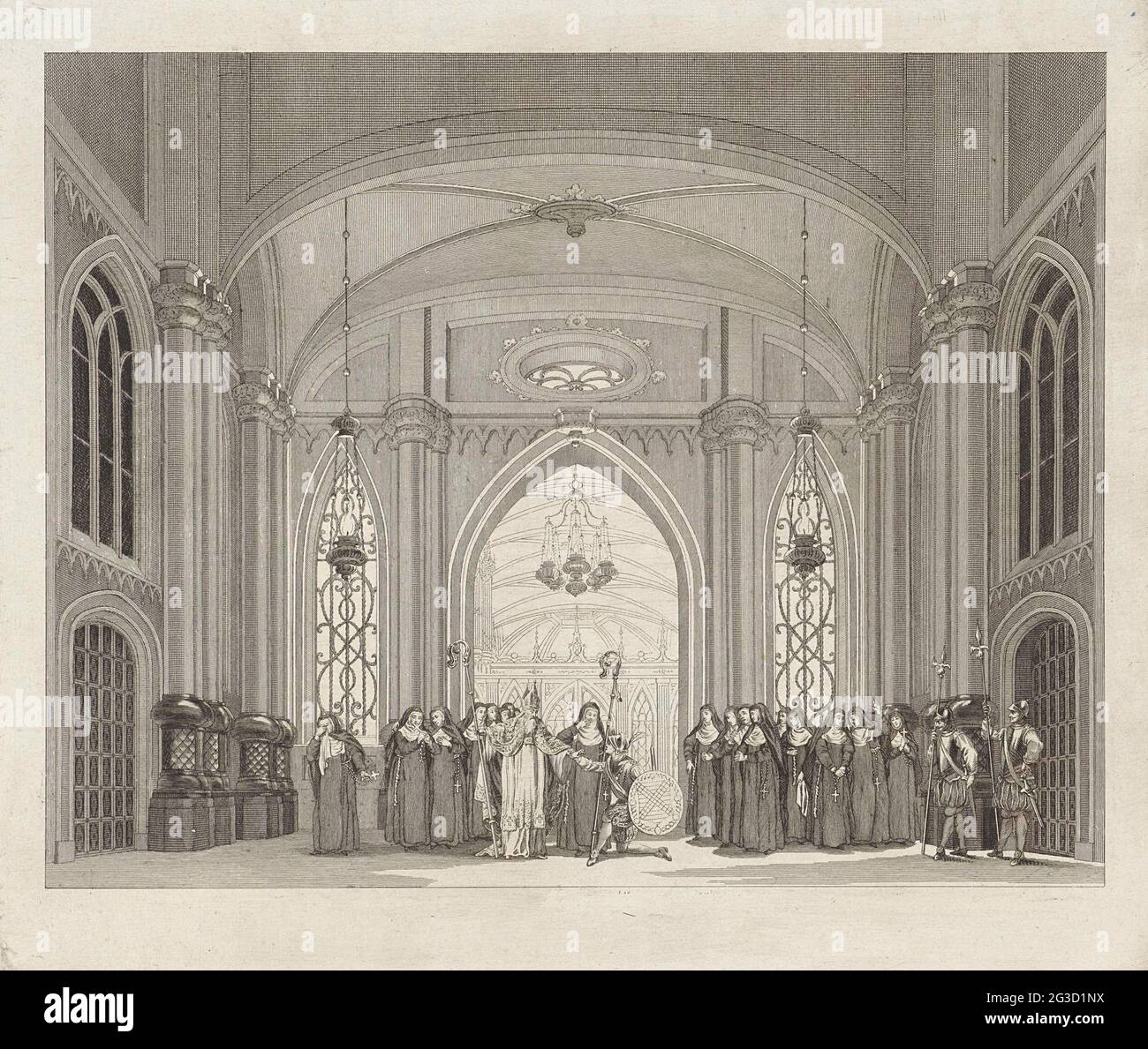 Stage decor: The monastery chapel; Theater decors of the new Amsterdam ...
