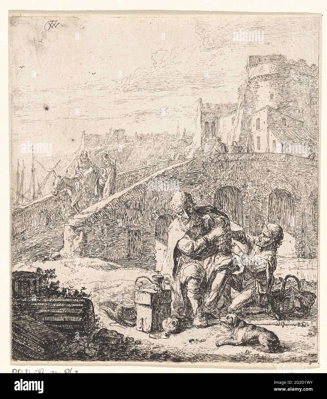 Beggar eating grapes. Scene from the Anonymous Spanish Schelmenroman ...