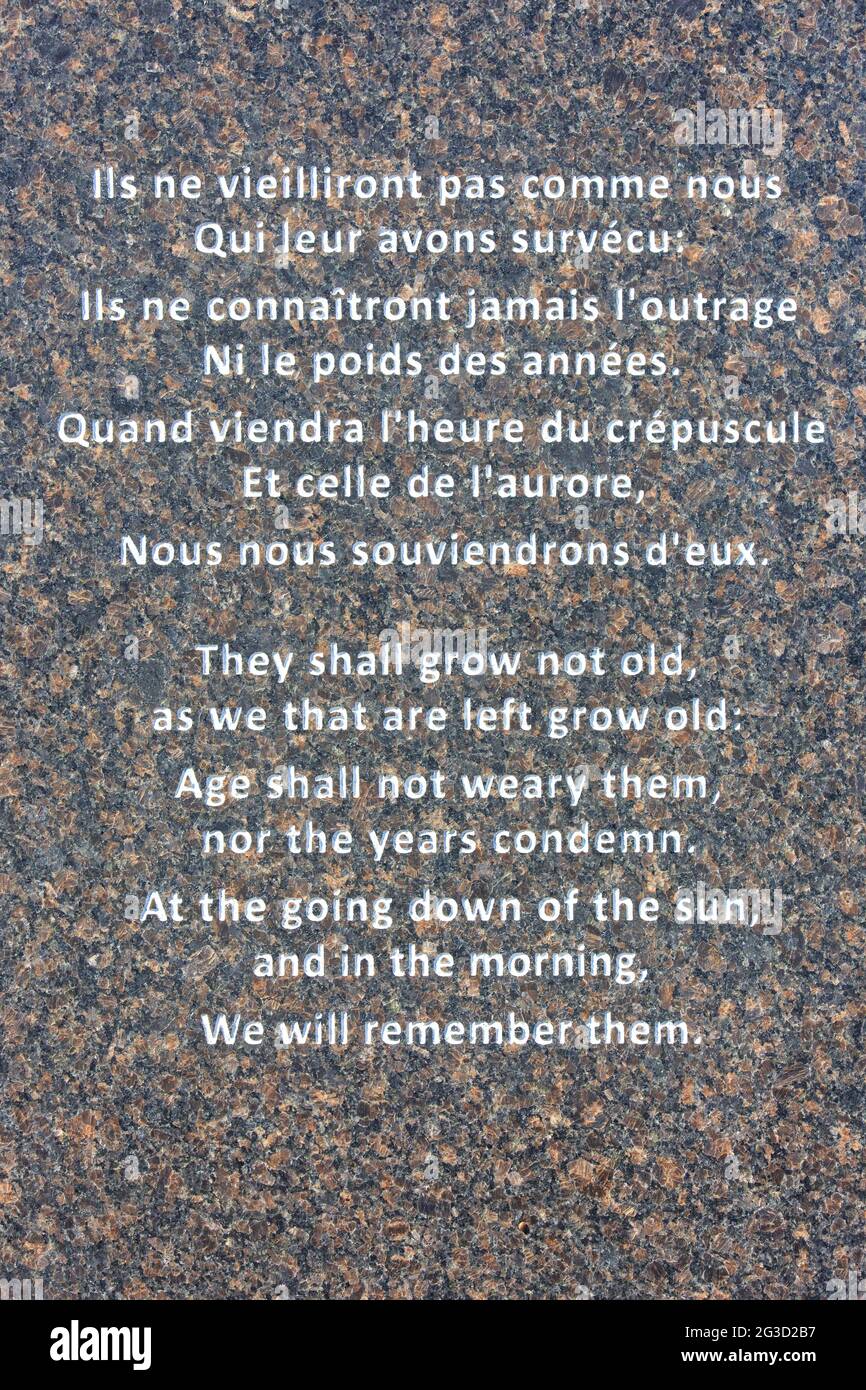 Commemorative plaque at the Bugler Memorial Sculpture at the Centennial ...