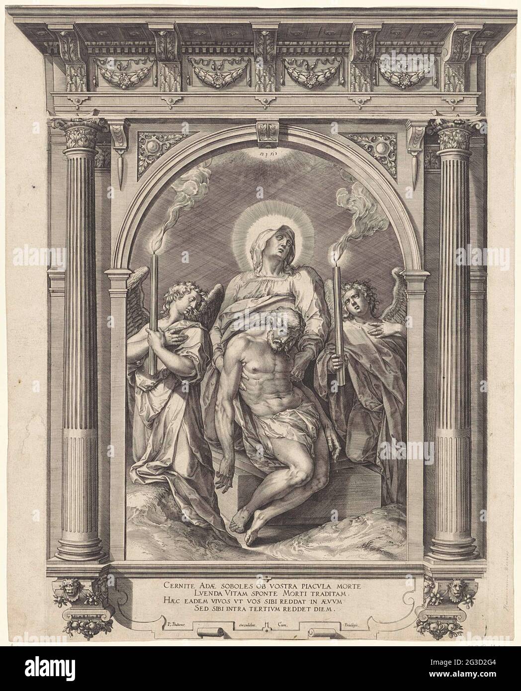 Pieta. Maria pretended the body of the Died Christ, which is on the grave in her arms. She is ...