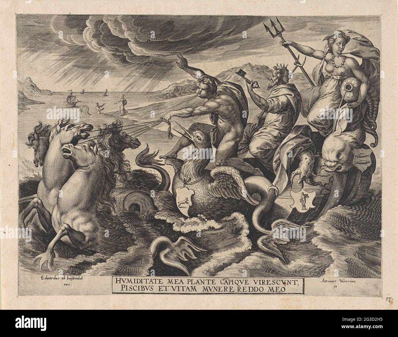 Water; Four elements. Female personification of the element water sails ...