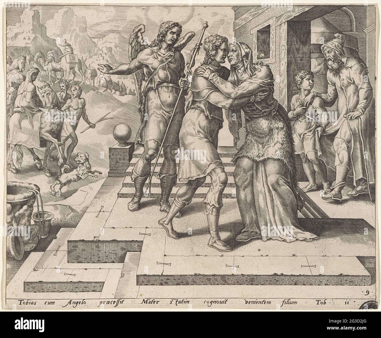 Return from Tobias; Story of Tobias. Tobias embraces his mother Anna ...