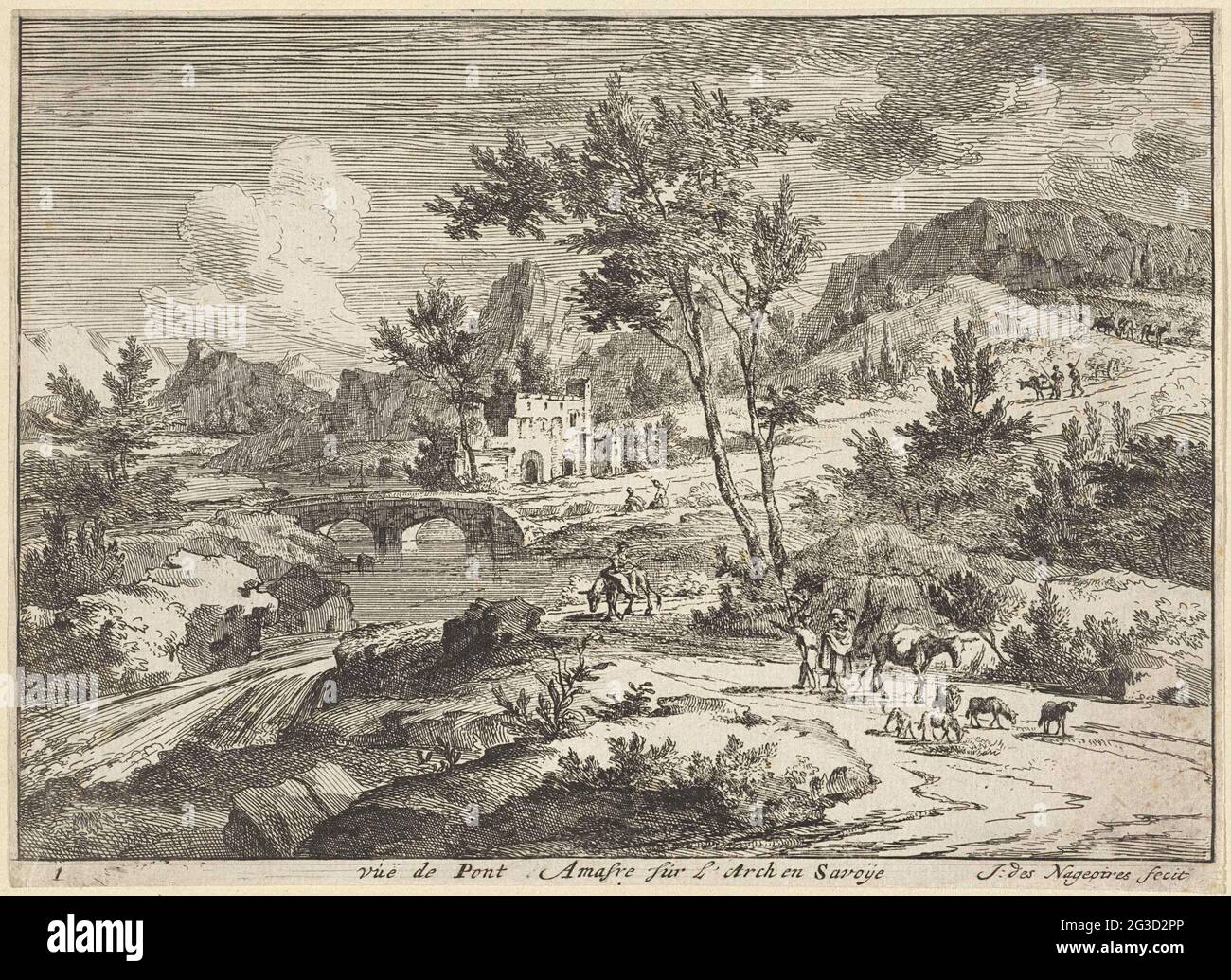 Bridge over the Arc in Savoie; Vue de Pont Amasre sur l'Arch and ...