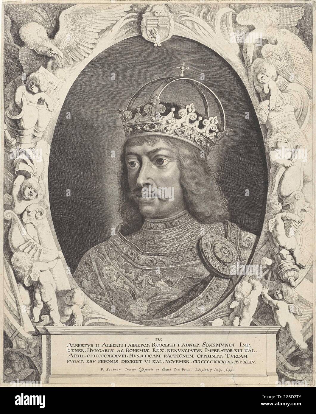 Portrait of Albrecht II of Habsburg, Roman German emperor; Effigies ...