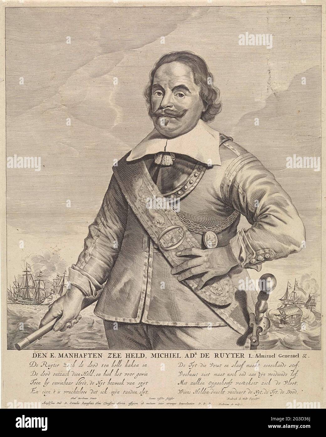 Portrait of Michiel Adriaensz de Ruyter. Vice-Admiral Michiel Adriaensz ...