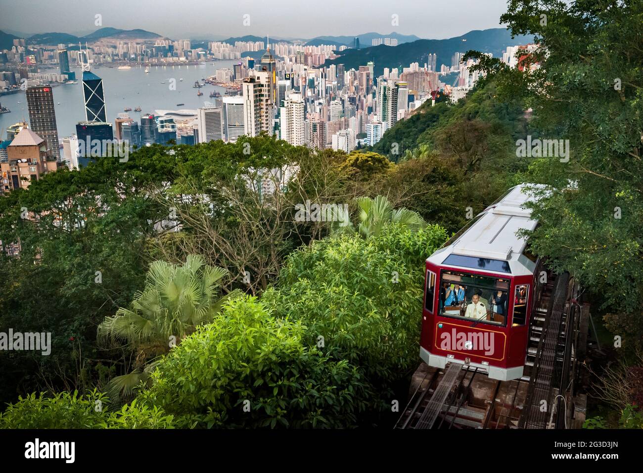 Victoria peak hong kong tram hi-res stock photography and images - Alamy